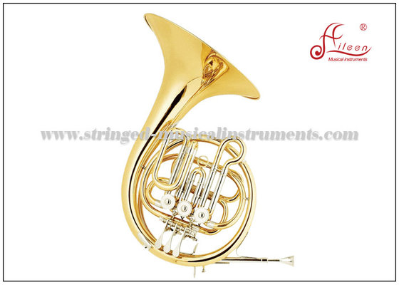 Gold Lacquered Studen Model Single French Horn 3 Key 11.6mm Bore 277.5mm Bell
