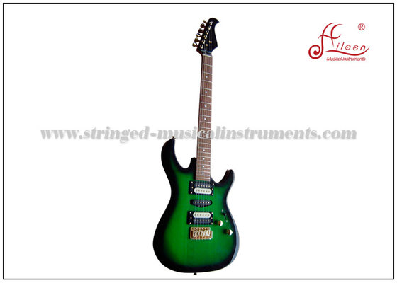 ST Model Green and Black Electric Guitar , Maple Neck Solid Wood Body​ Junior Electric Guitar
