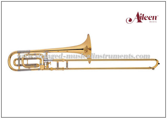 Nickel silver Tuning Slide Gold Lacquer Tenor Professional Trombones With 0.492“ Bore size