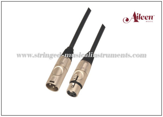 Black Spiral Shield 6mm Xlr Male To Female Cable For Microphone , XLRf XLRm Connector
