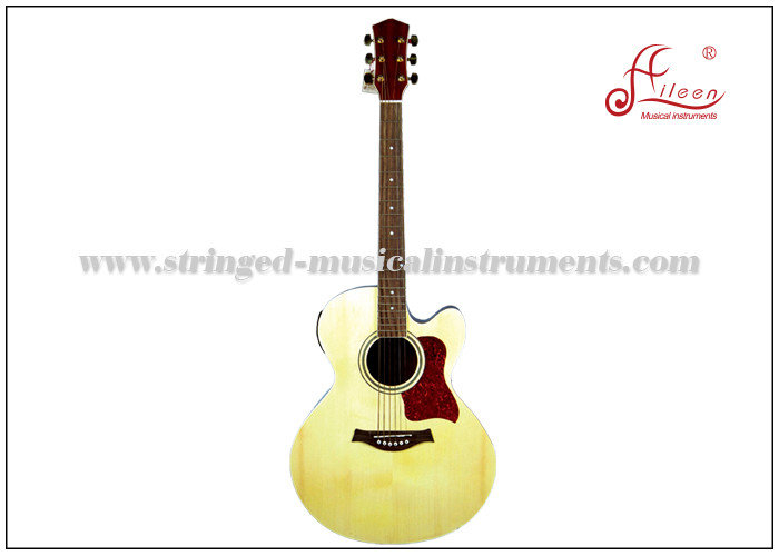 Mini Jumbo Cutaway Acoustic Music Electric Guitar Spruce Plywood Top 4 Band EQ
