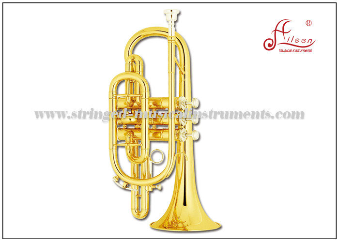 Professional Cornet Musical Instrument , 121mm Bell Bb Cornet Brass Instrument