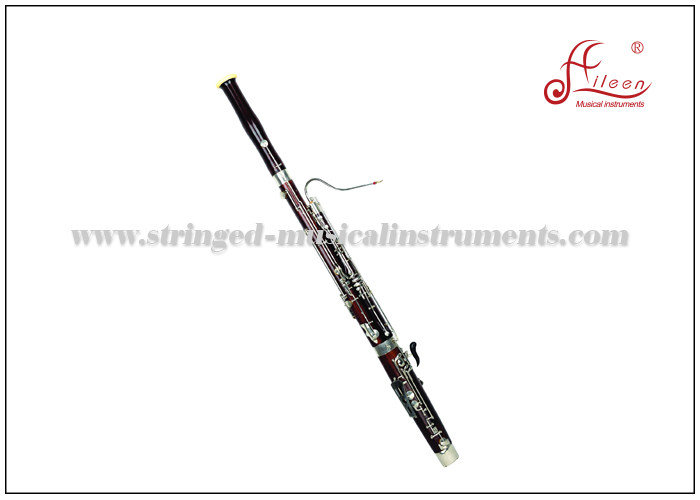 Matt Red 25 Keys C Bassoon Musical Instrument With Nickel Plated Maple Body Material