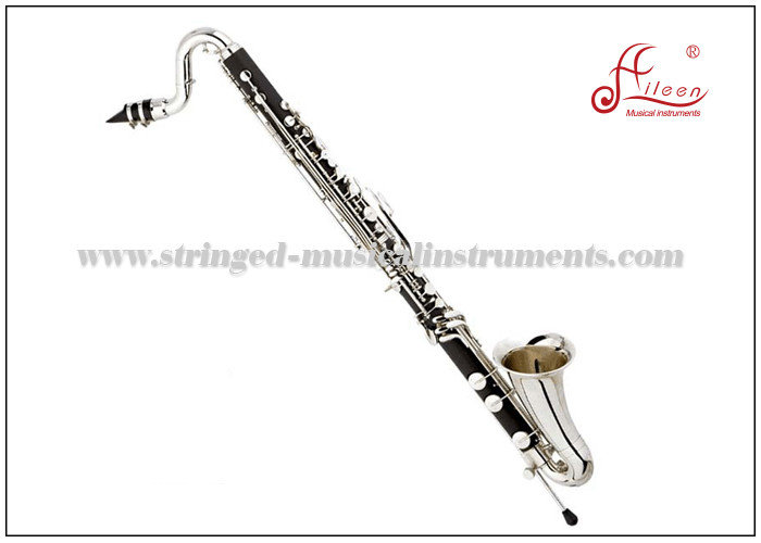 Student Bass Clarinet , Hard Rubber Cupronickel Body 20 Keys Bb Bass Clarinet Nickel Plated
