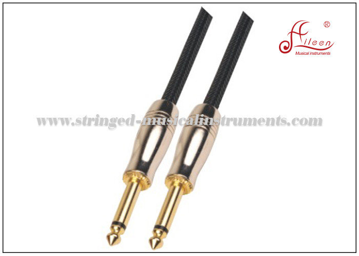 1/4" TS Black Nylon Guitar Patch Cables , Vintage / Electric Guitar Cable