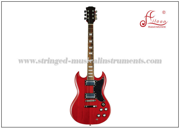 SG Style Rock Electric Guitar For Kids / Adult , Chrome Machinehead Red Electric Guitar