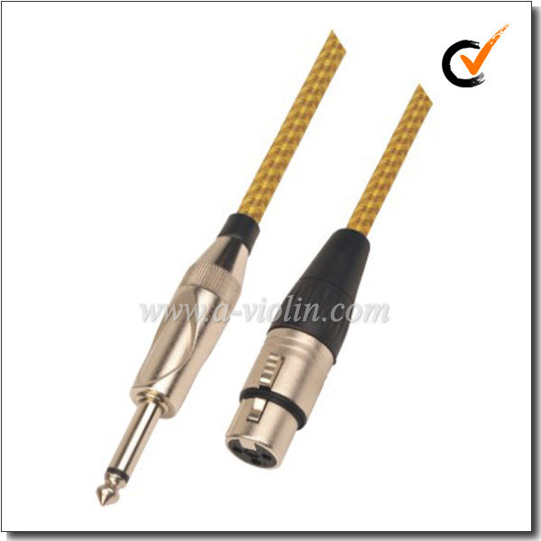 Flexible 6mm Spiral Shield PVC And Tweed Microphone Cable (AL-M037) Guitar Cable