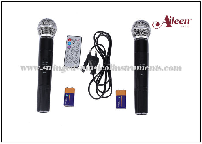 2  Wireless Mics FM Radio Amplifier Audio PA Systems With Built In Rechargeable Battery