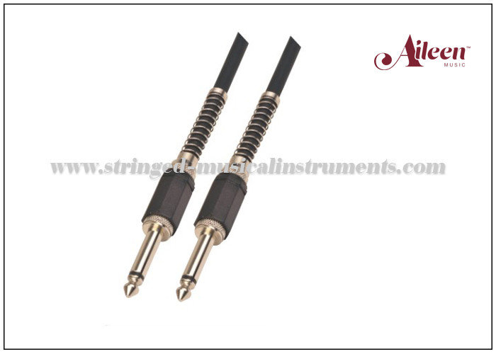 PVC Black shielded guitar cable for Spiral Instrument Guitar 1/4"TS 0.5 - 50 m Length
