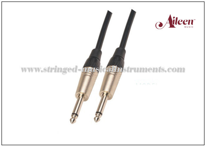 PVC Spiral Audio PA Systems Guitar Cable with 1/4"TS 6 mm Nickel Connector
