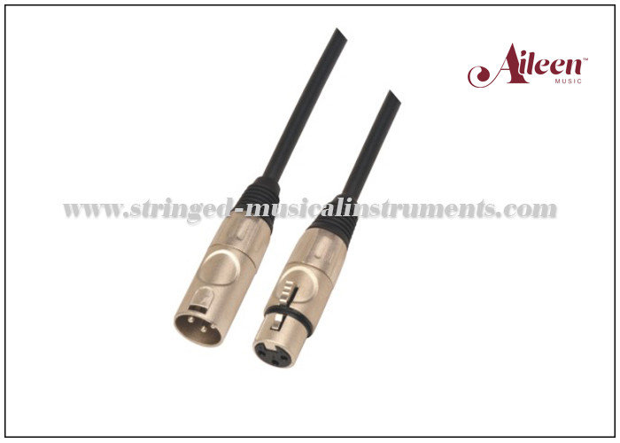 Black Spiral Shield 6mm Xlr Male To Female Cable For Microphone , XLRf XLRm Connector