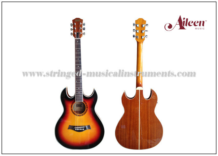 Double cutaway Sapele Plywood , Fingerboard Rosewood 40" 648mm length with ABS Acoustic Guitar