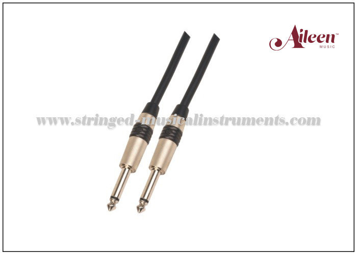 Audio PA Systems 1/4" TS Connector Guitar Cable With Black 6mm PVC Jacket Spiral Shielding