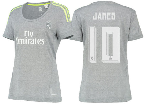 Real Madrid Away Shirt 15 / 16 Womens Soccer Jerseys 10 printing Grey
