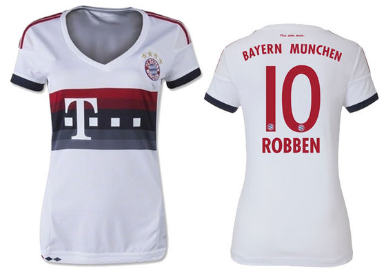 White Fans Womens Soccer Jerseys ,  womens soccer uniforms FC Bayern Munich Away