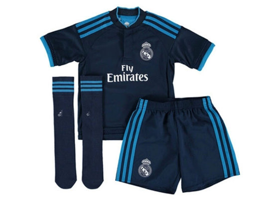 Custom Soccer Jersey Real Madrid Blue Short Socks Training Set For Kids