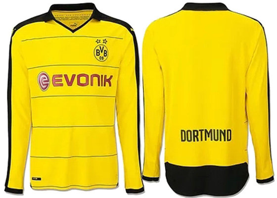 Borussia Dortmund Long Sleeve Home Yellow Football Soccer Jersey Polo Wear