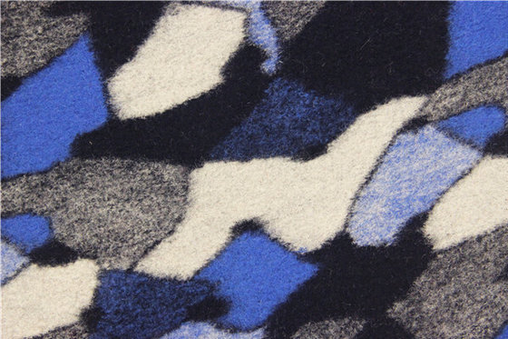 Exquisite And Elastic Patchwork Wool Jacquard Fabric With Block Pattern