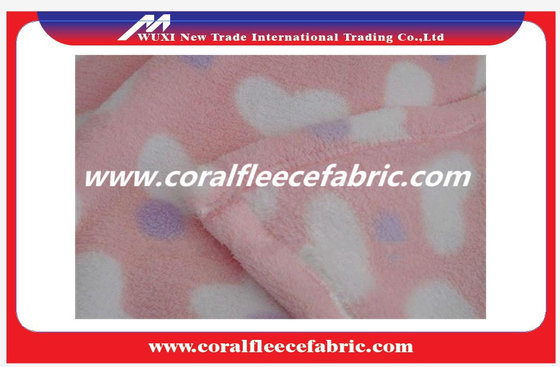 Shoes / Sofa / Toy Material Coral Fleece Fabric Eco-friendly Printed Polyester Fabrics