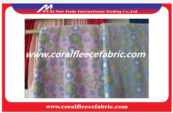 100% Polyester 3D Printing Coral Fleece Fabric for Blankets / Bathrobes