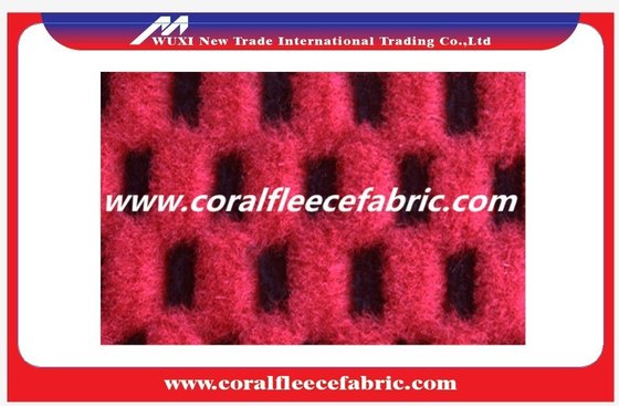 Red Multicolor Knit Jacquard Wool Blend Fabric , Home Decor Wool Suiting Fabric