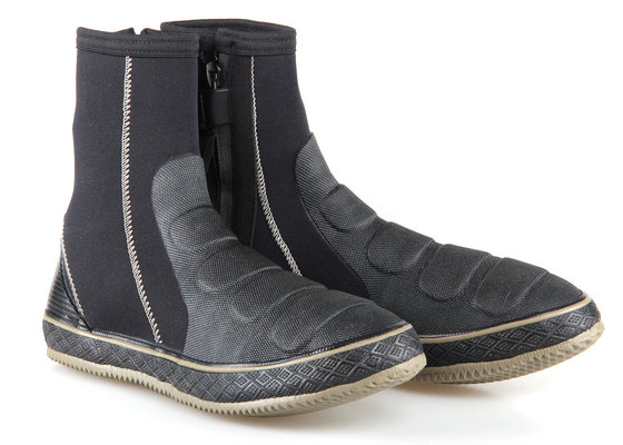Black 2mm Neoprene Zipper High-Cut Snorkeling and Diving Boot