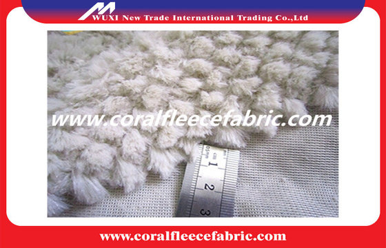 Bathrobe / Home Textile PV Plush Fake Fur Fabric , PV Plush Crushed Fabric Material