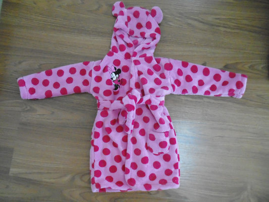 100% polyester mickey and minnie embroidered soft coral fleece baby bathrobe