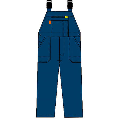 Dark blue Bib Overall Flame retardant workwear Pants with brass zipper