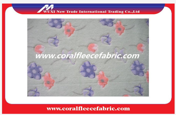 Colored Floral Decorative Coral Velvet Fabric For Bathrobe And Blanket