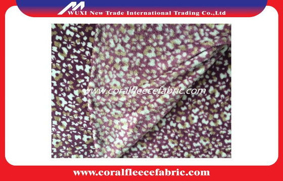 Floral Pattern Anti-Pilling Coral Fleece Fabric Purple Flower Coral Velvet