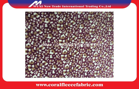 Floral Pattern Anti-Pilling Coral Fleece Fabric Purple Flower Coral Velvet