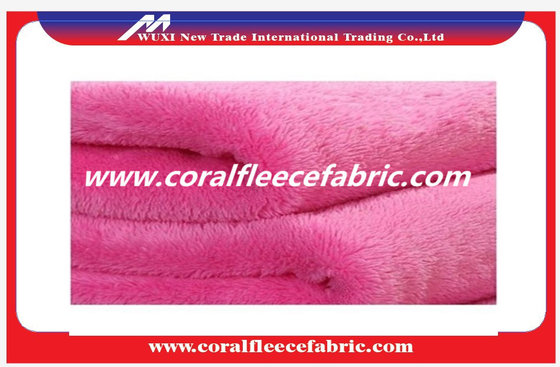 Pink Polyester Plain Coral Fleece Fabric for Upholstery And Home Textile