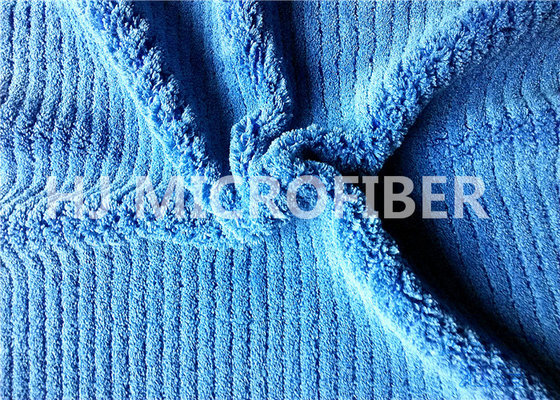 550gsm Microfiber Thick Stripe Coral Fleece Cloth Roya Blue150cm