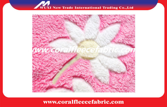 OEM Polyester Plain Dyed Shu Velveteen and Coral Fleece Fabric with Flower Pattern