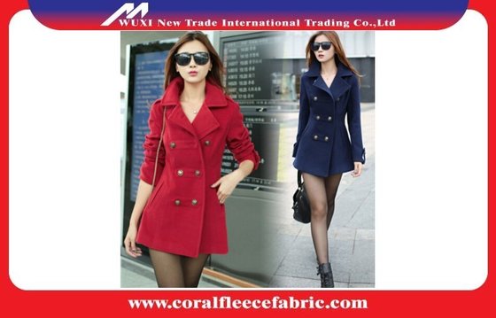 Girls Woollen Blended Long Trench Jacket / Outerwear Jackets Red or Black