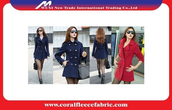 Girls Woollen Blended Long Trench Jacket / Outerwear Jackets Red or Black