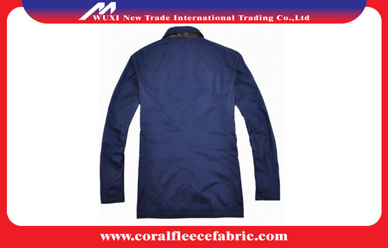Breathable Blue Long Trench Jacket / Mens Windbreaker Jackets with Polyester