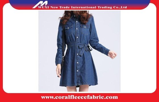 Custom Casual Denim Long Trench Jacket / Dust Coat Jackets for Women