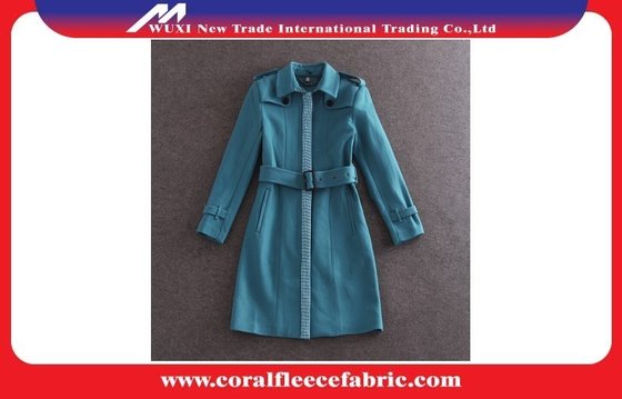 Light Blue Fashion Long Trench Jacket Overcoat Smart Casual Clothing for Lady