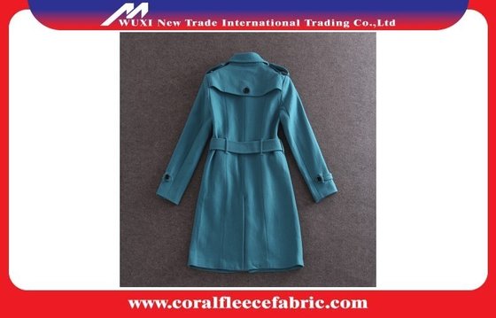 Light Blue Fashion Long Trench Jacket Overcoat Smart Casual Clothing for Lady