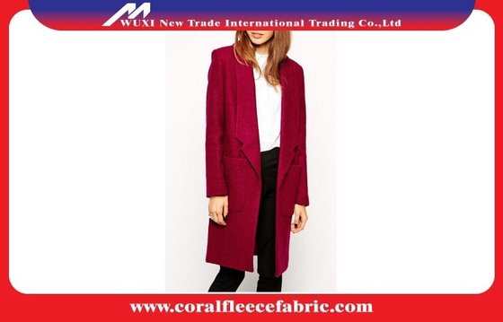 Rosy Autumn Winter Lady Long Trench Jacket , Business Style Cashmere Overcoat