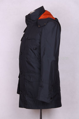 Spring / Autumn Long Trench Jacket , Men's Mid-Long Windproof & Waterproof Black Dust Coat