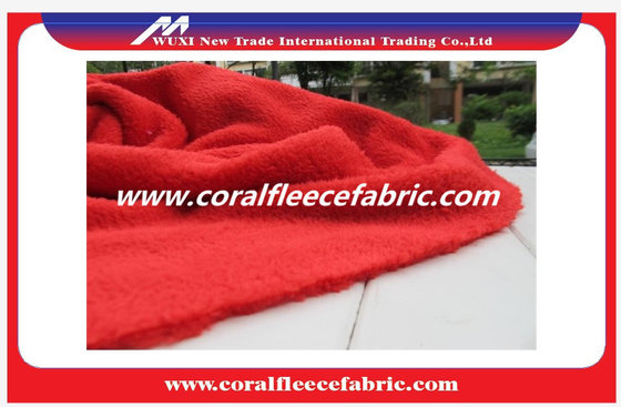 Lightweight Coral Fleece Lamb Stretch Wool Fabric / Wool Suit Fabric