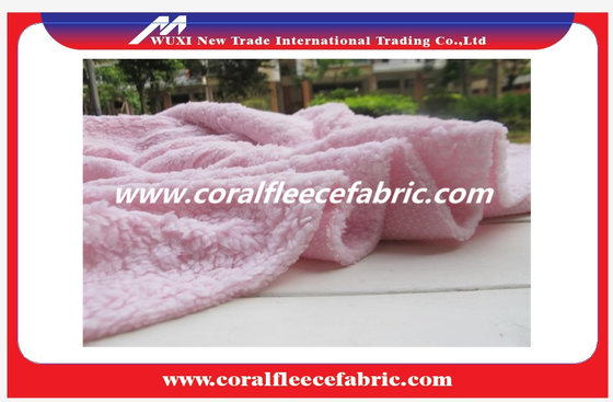 Lightweight Coral Fleece Lamb Stretch Wool Fabric / Wool Suit Fabric