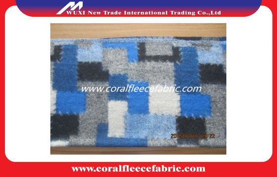 Felted Wool Suiting Jacquard Weave Fabric , Stretch Wool Fabric By The Yard