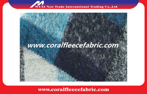 Washable Wool Jacquard Print Fabric For Winter Garment / Toy And Trousers