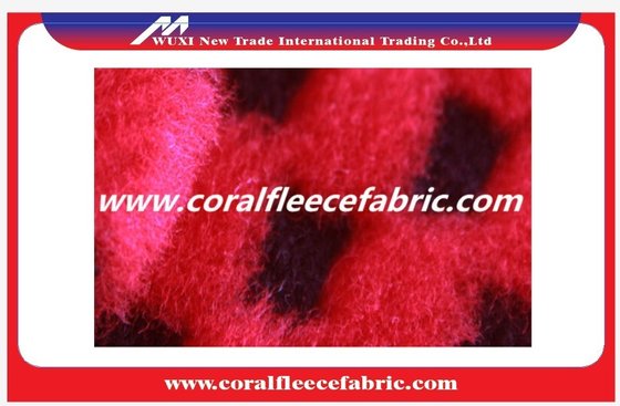 Red Multicolor Knit Jacquard Wool Blend Fabric , Home Decor Wool Suiting Fabric