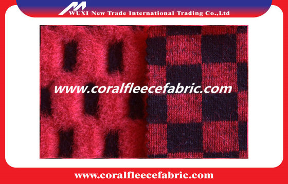 Red Clothing Material Wool Jacquard Fabric