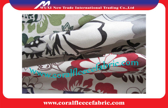Flower Pattern Faux Micro Suede Fabric for Home Textile , Jacquard Suede Cloth Fabric